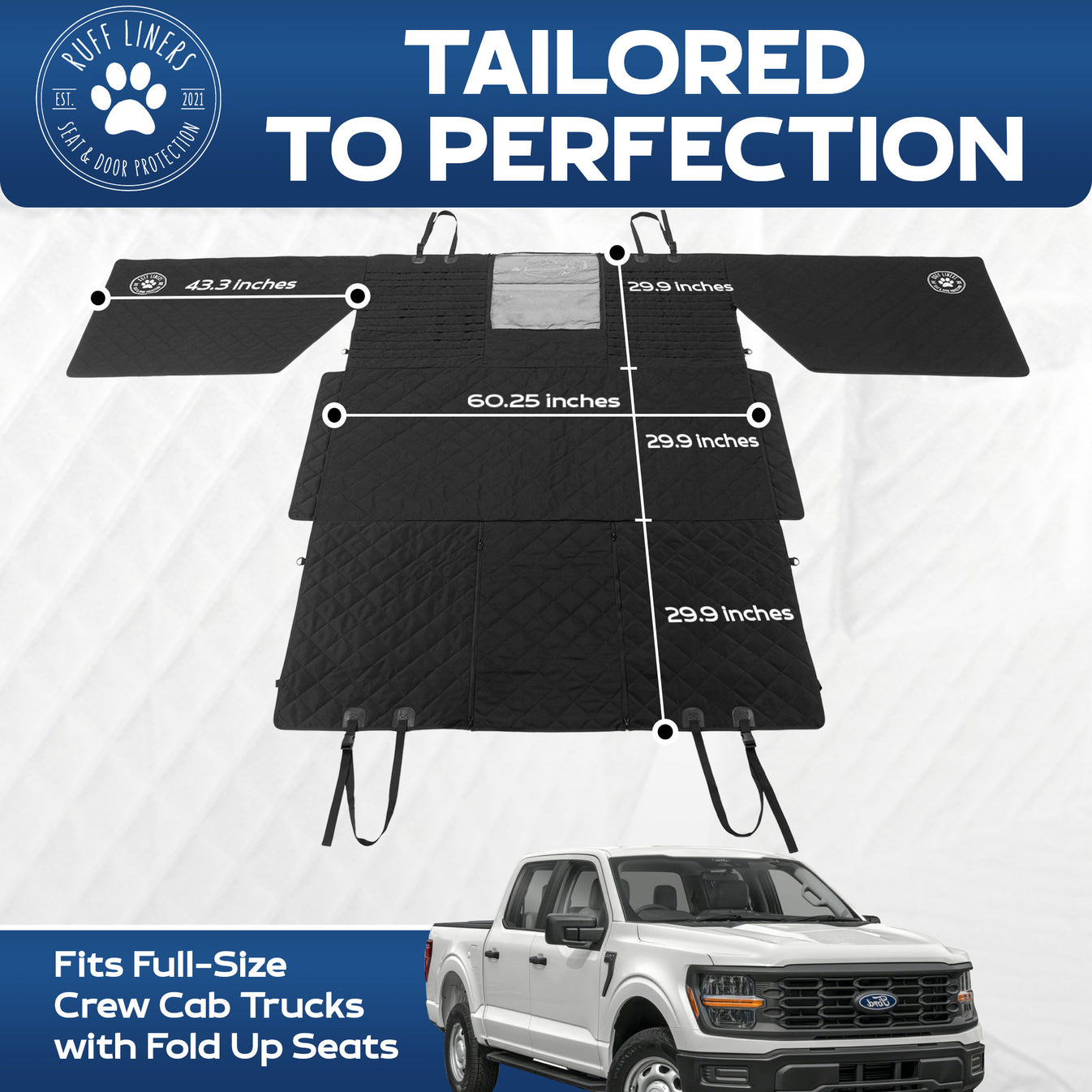 Dog Back Seat Cover for Full-Size Crew Cab Trucks with Fold Up Seats ...