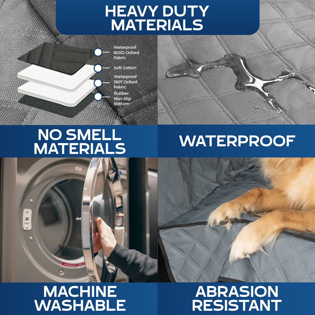 Dog Hammock for Car Backseat with Door Protection - Heavy Duty Medium ...