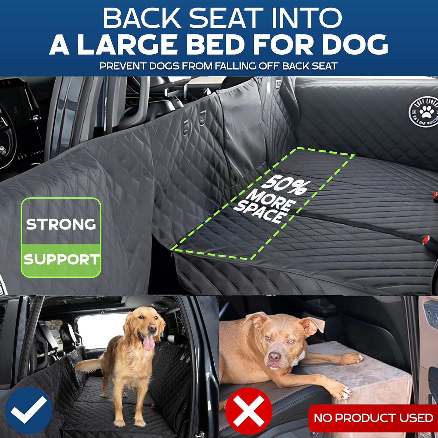 Hard Bottom Backseat Extenders for Dogs with Door Protection – RUFF Liners