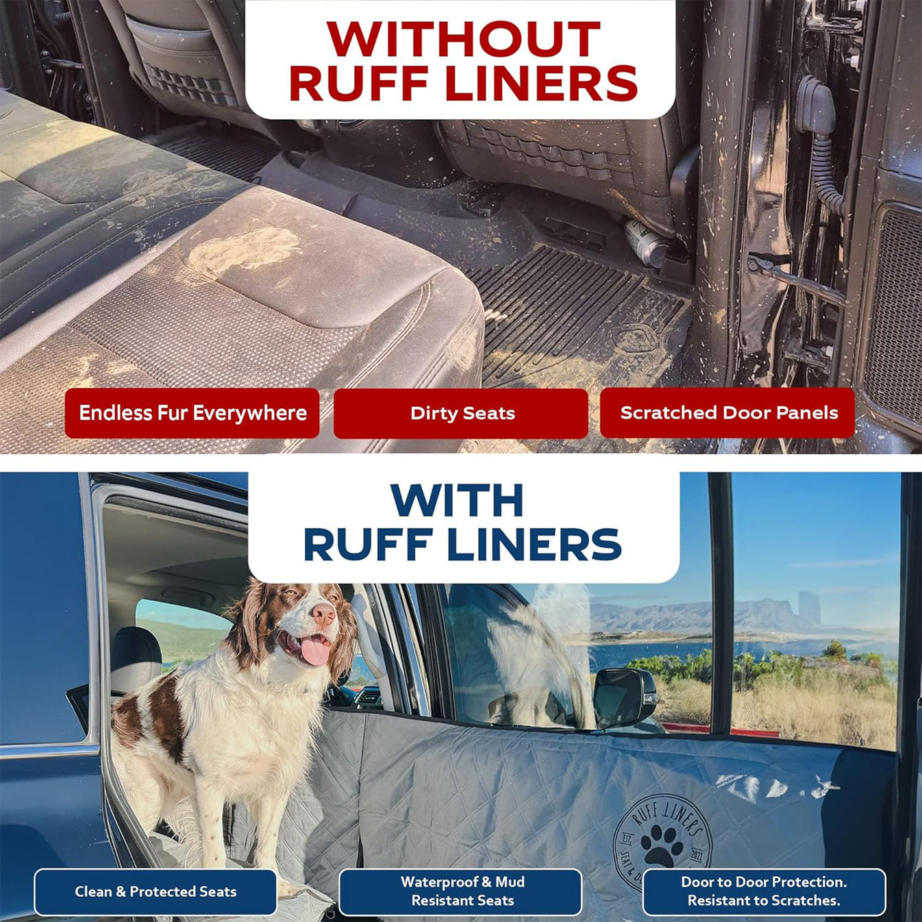 Soft Backseat Dog Hammock with Door Protection – RUFF Liners